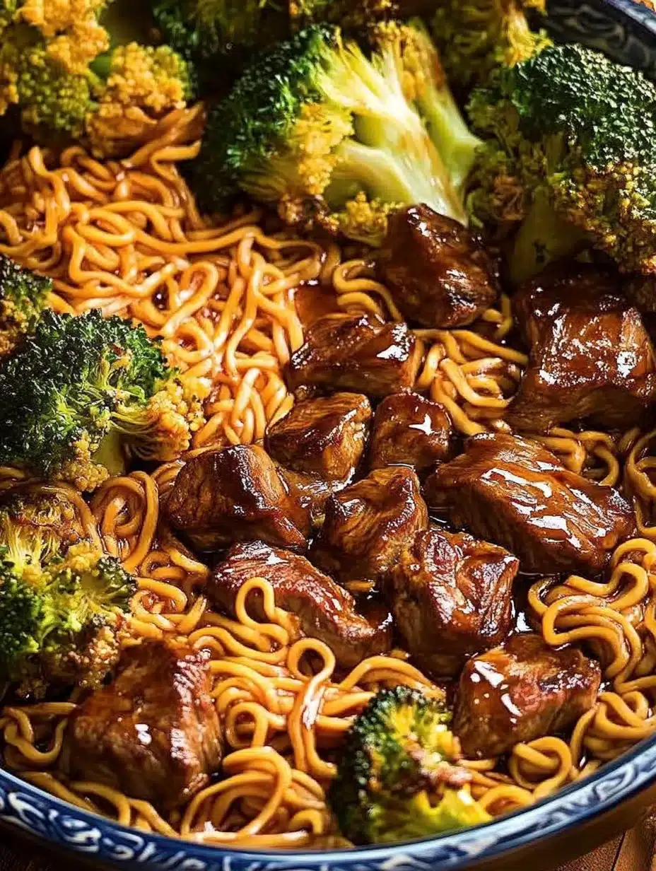 Gebratenes Rindfleisch und Brokkoli-RAMEN: Ein Unglaubliches ...